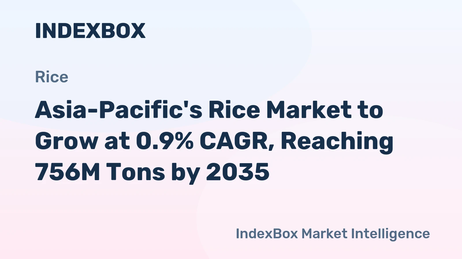 Asia-Pacific's Rice Market to Grow at 0.9% CAGR, Reaching 756M Tons by 2035
