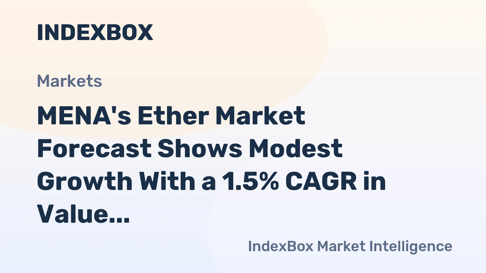 MENA's Ether Market Forecast Shows Modest Growth With a 1.5% CAGR in Value Through 2035