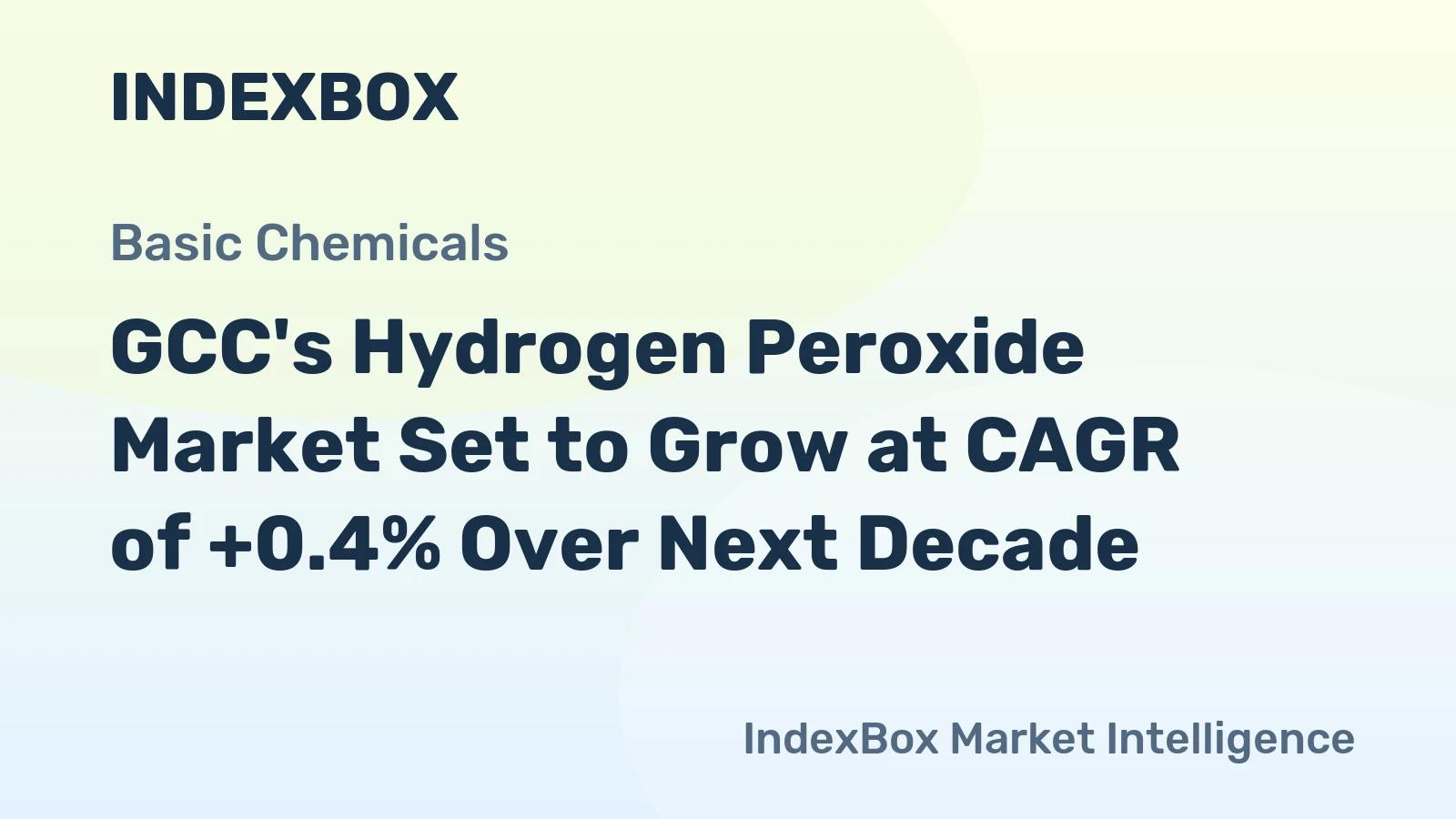 GCC's Hydrogen Peroxide Market Set to Grow at CAGR of +0.4% Over Next Decade
