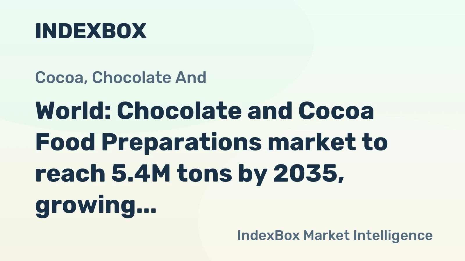World: Chocolate and Cocoa Food Preparations market to reach 5.4M tons by 2035, growing at a decelerating CAGR of +1.1%.