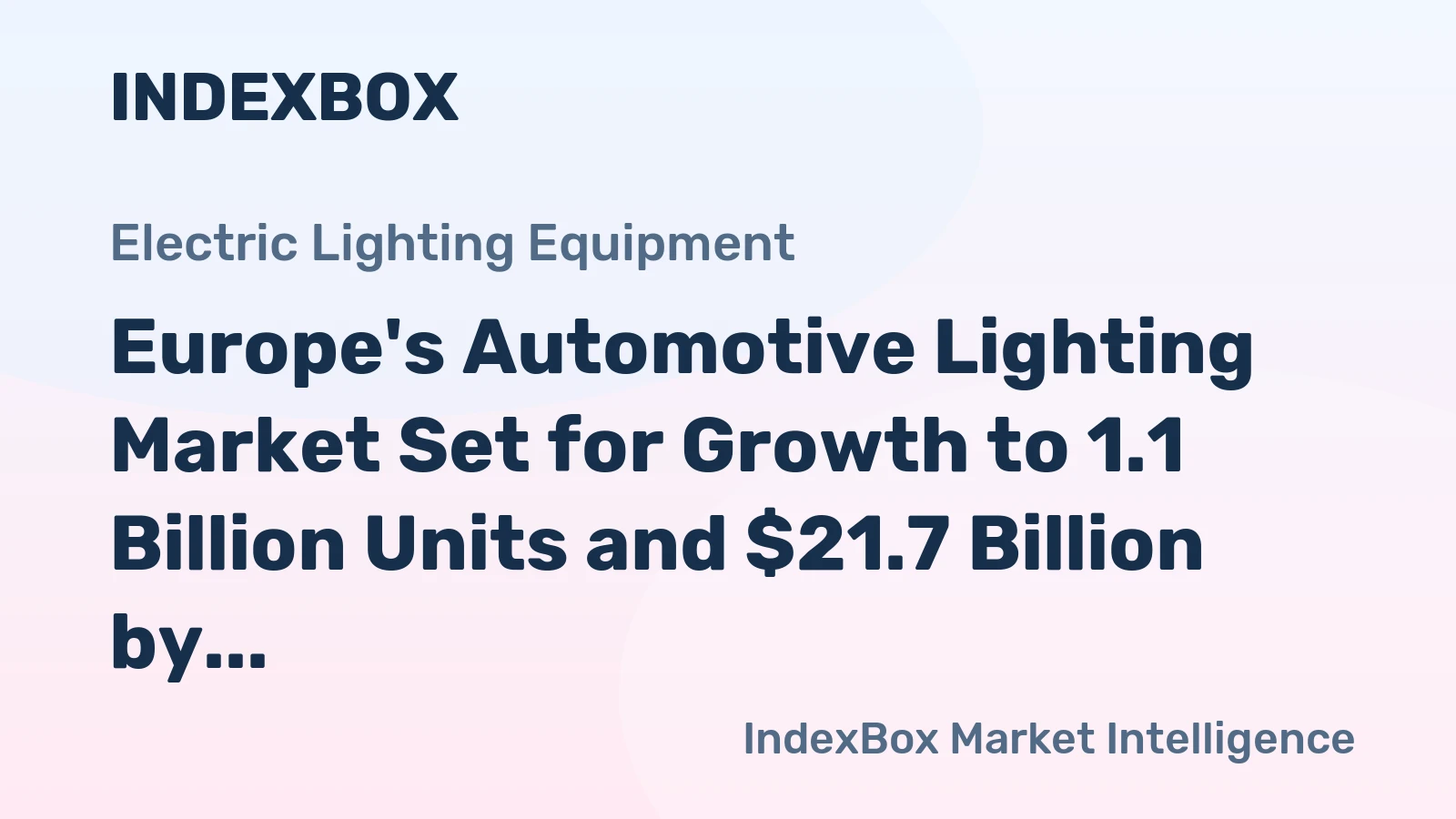 Europe's Automotive Lighting Market Set for Growth to 1.1 Billion Units and $21.7 Billion by 2035