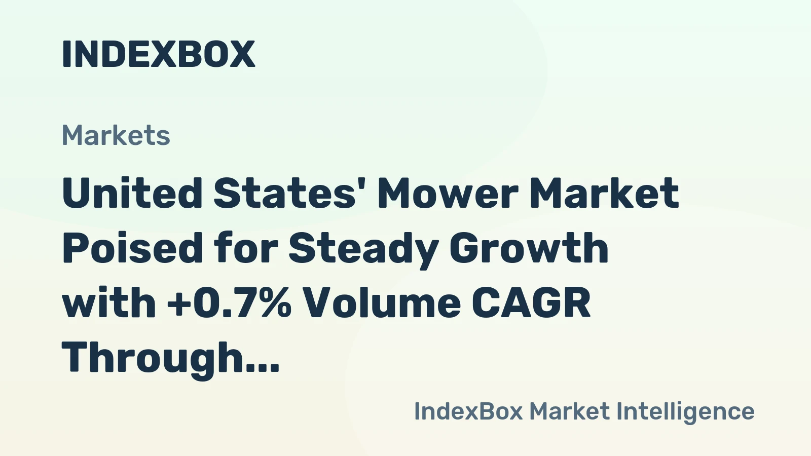 United States' Mower Market Poised for Steady Growth with +0.7% Volume CAGR Through 2035