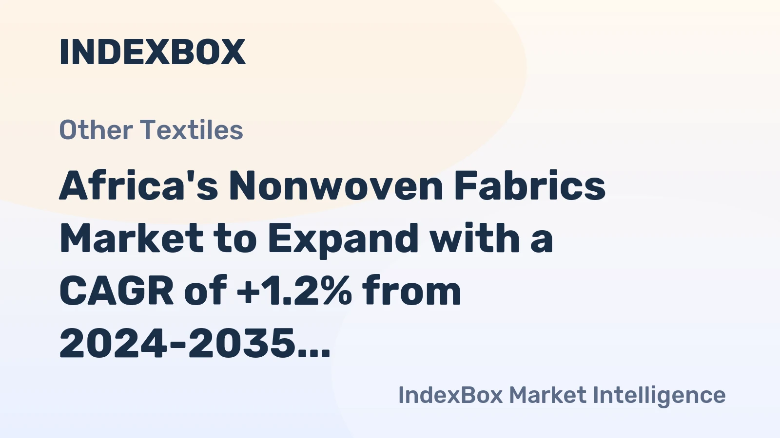 Africa's Nonwoven Fabrics Market to Expand with a CAGR of +1.2% from 2024-2035, Reaching 887K Tons