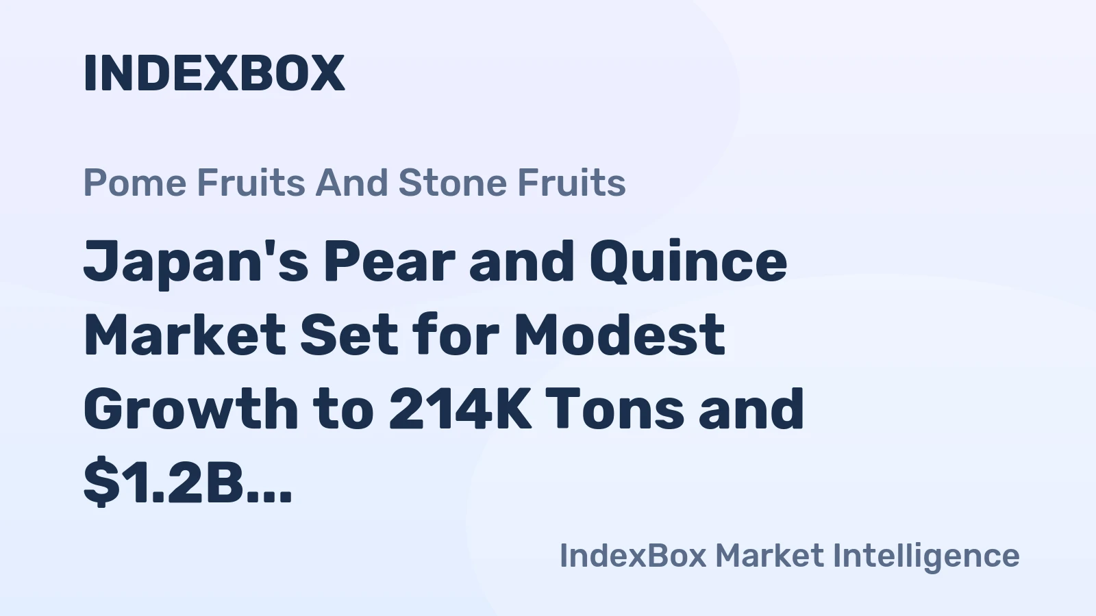 Japan's Pear and Quince Market Set for Modest Growth to 214K Tons and $1.2B in Value