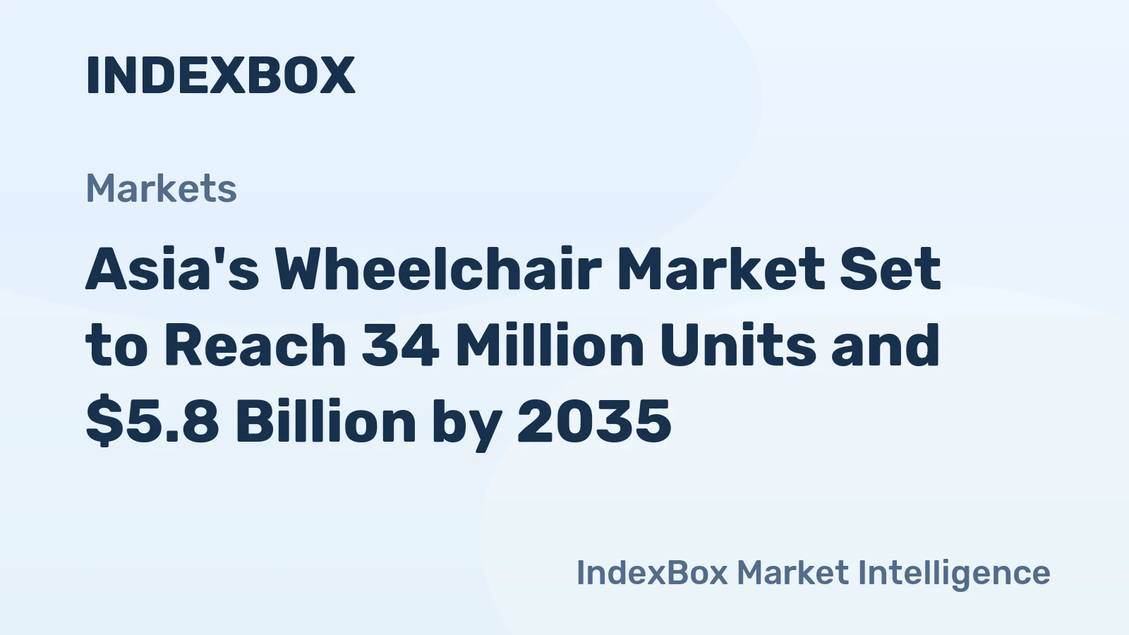 Asia's Wheelchair Market Set to Reach 34 Million Units and $5.8 Billion by 2035