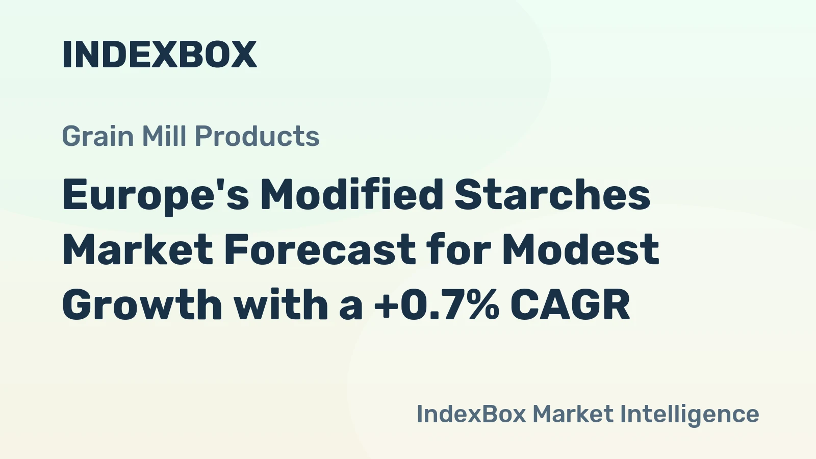 Europe's Modified Starches Market Forecast for Modest Growth with a +0.7% CAGR
