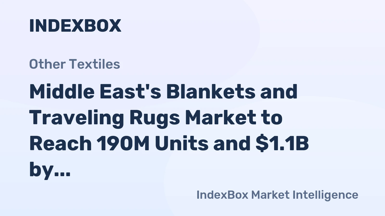 Middle East's Blankets and Traveling Rugs Market to Reach 190M Units and $1.1B by 2035