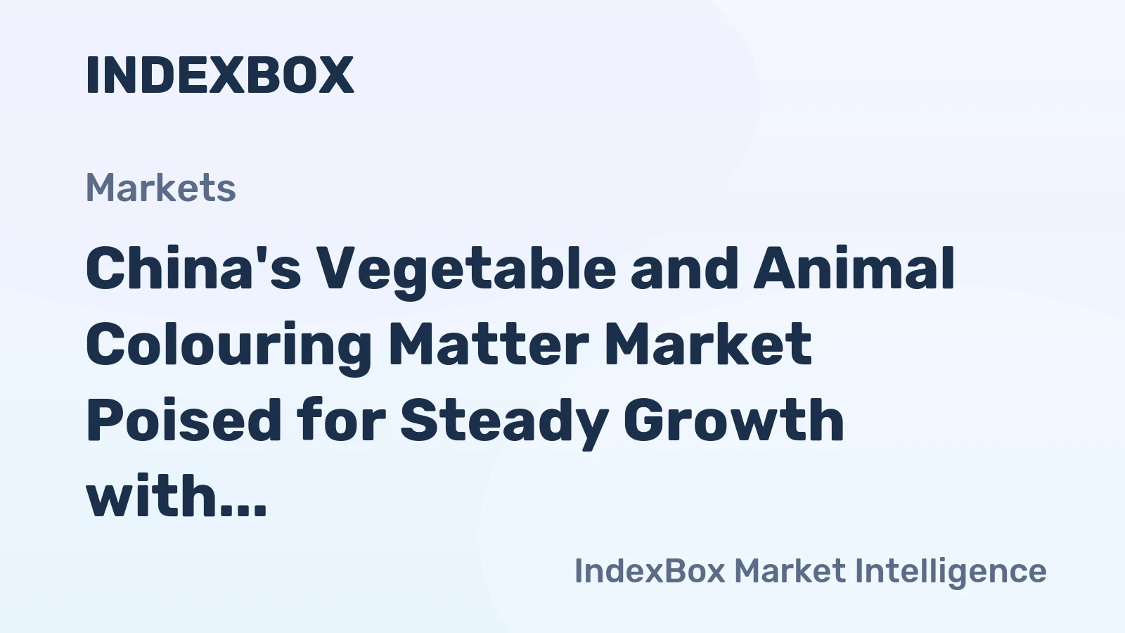 China's Vegetable and Animal Colouring Matter Market Poised for Steady Growth with 2.4% CAGR Through 2035
