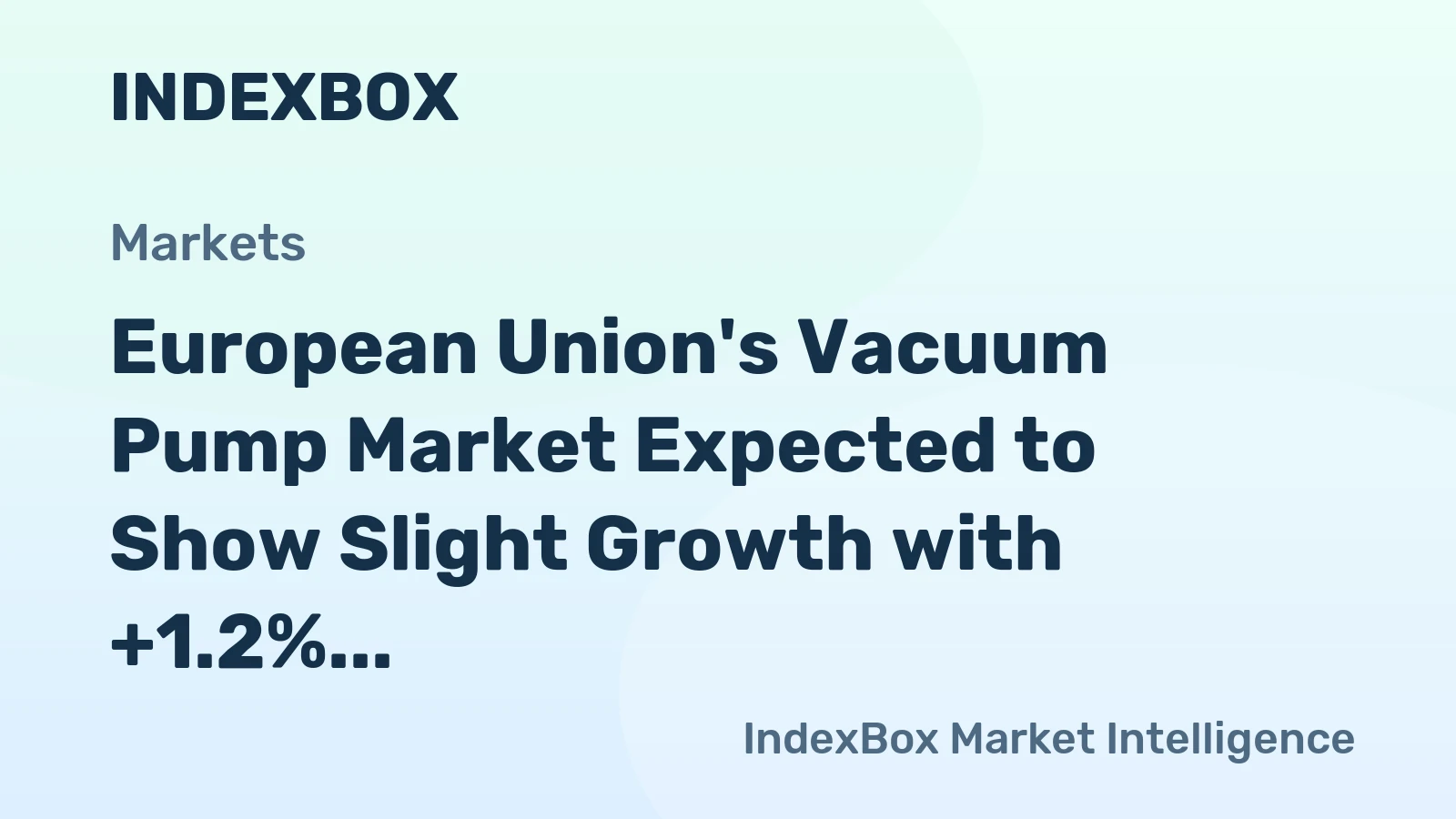 European Union's Vacuum Pump Market Expected to Show Slight Growth with +1.2% CAGR by 2035
