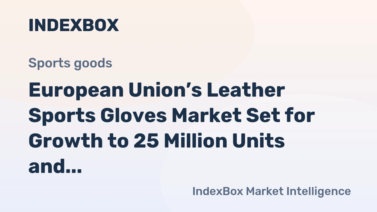 European Union’s Leather Sports Gloves Market Set for Growth to 25 Million Units and $911 Million Value