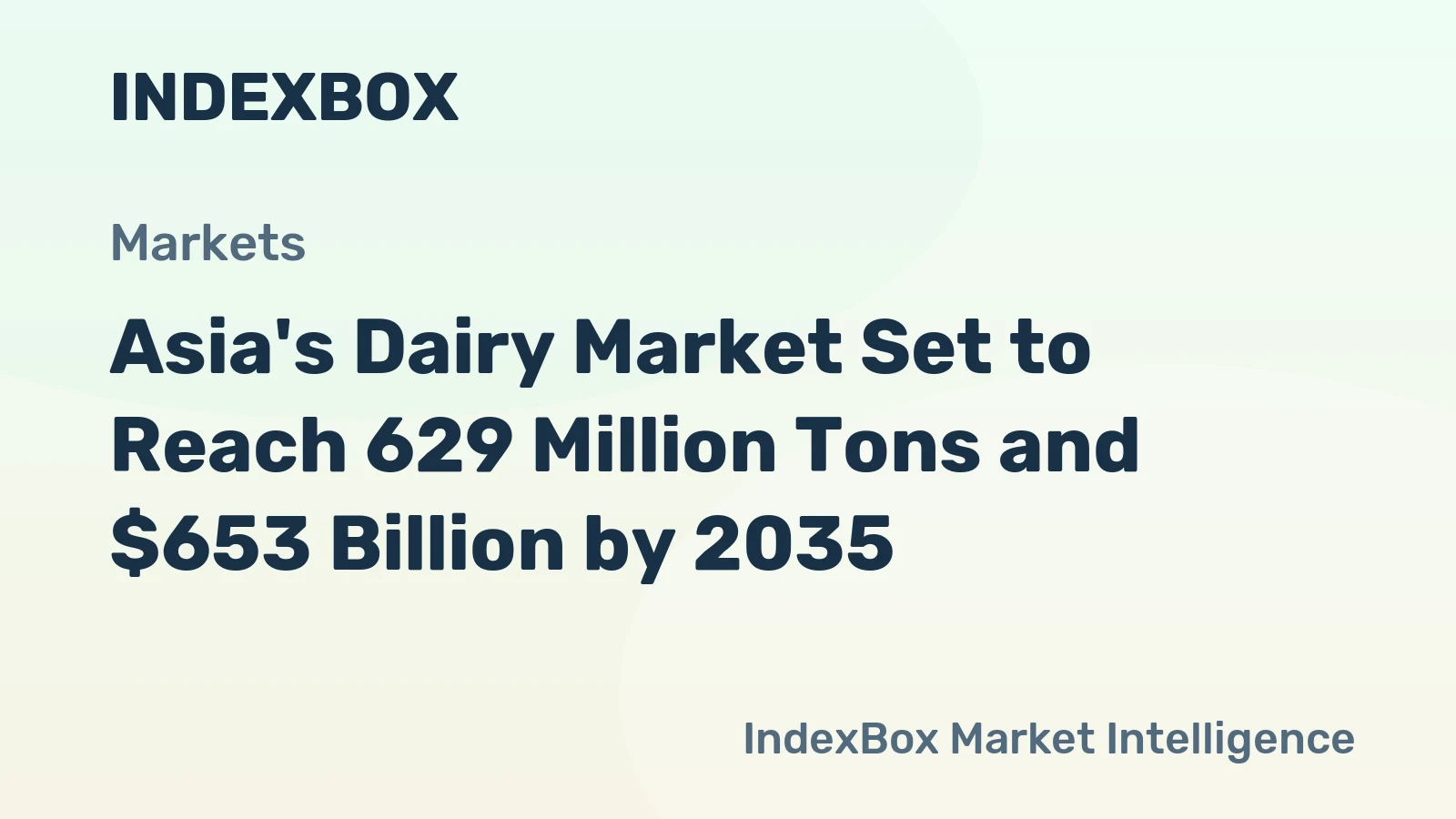 Asia's Dairy Market Set to Reach 629 Million Tons and $653 Billion by 2035