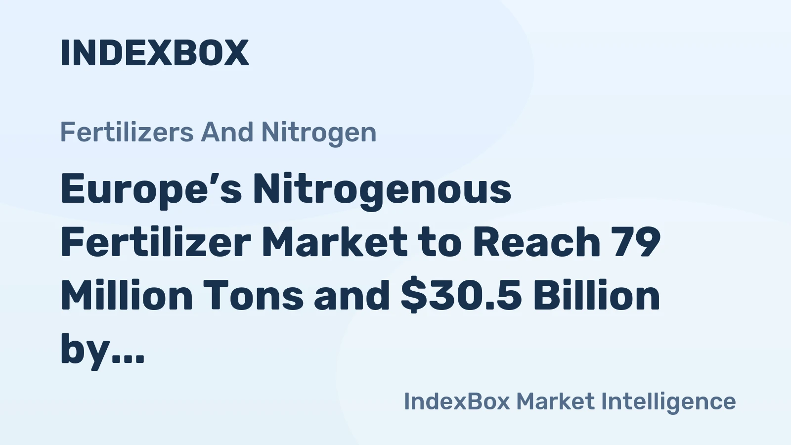 Europe’s Nitrogenous Fertilizer Market to Reach 79 Million Tons and $30.5 Billion by 2035