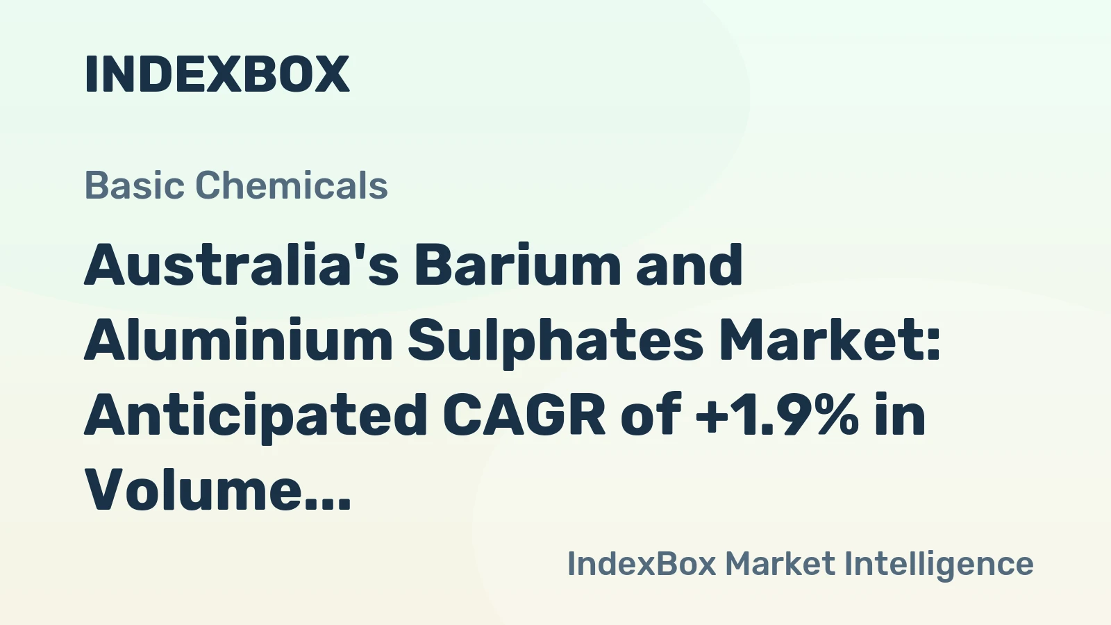 Australia's Barium and Aluminium Sulphates Market: Anticipated CAGR of +1.9% in Volume and +3.1% in Value from 2024 to 2035