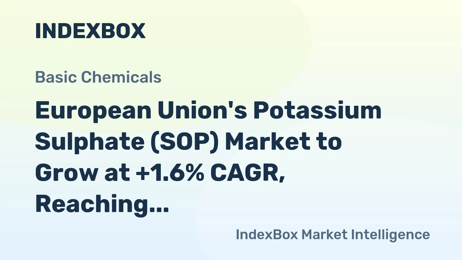 European Union's Potassium Sulphate (SOP) Market to Grow at +1.6% CAGR, Reaching 1.1M Tons by 2035