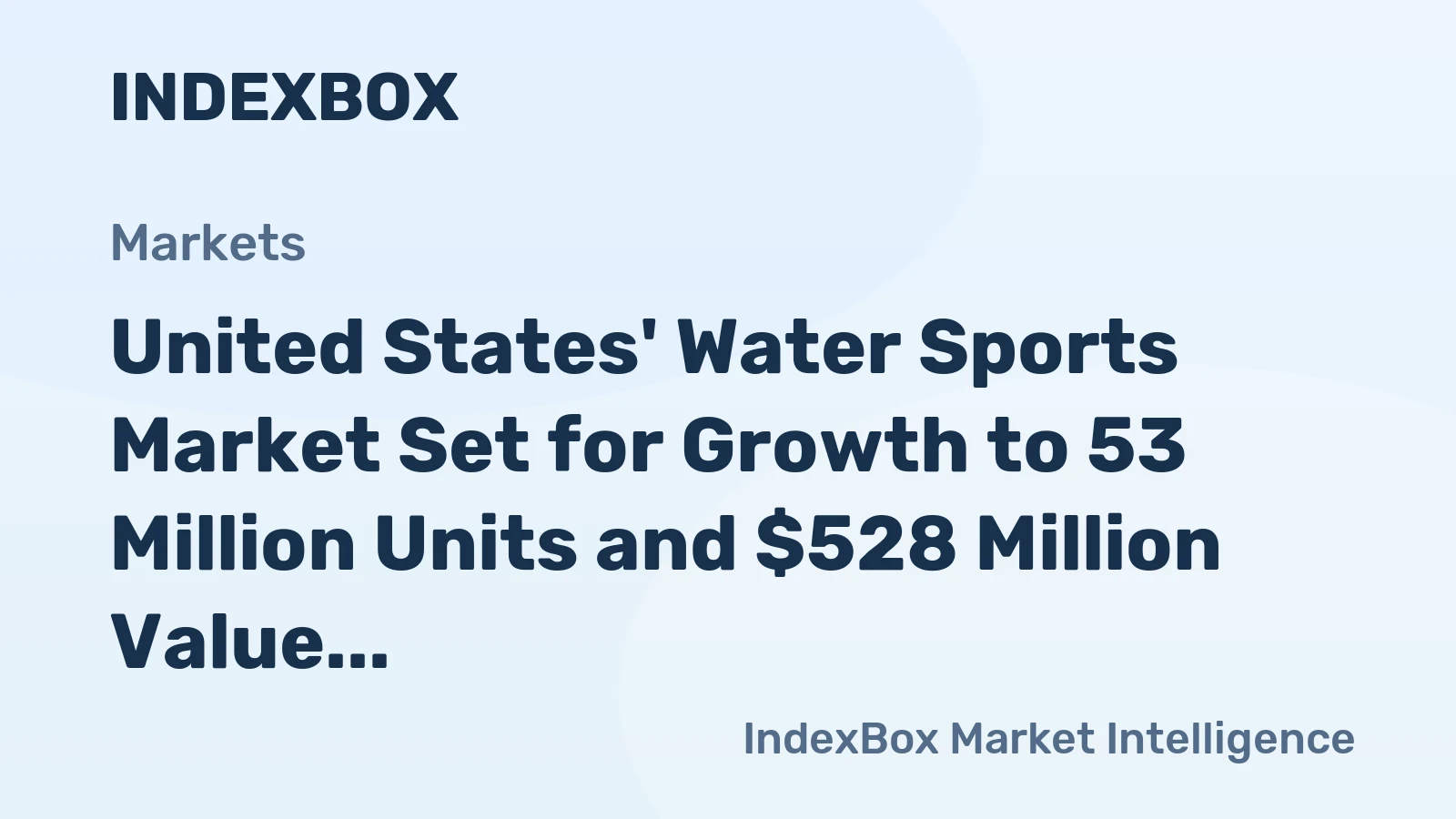 United States' Water Sports Market Set for Growth to 53 Million Units and $528 Million Value