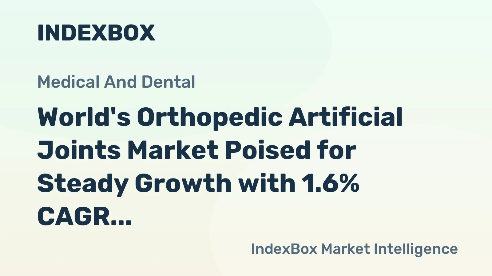 World's Orthopedic Artificial Joints Market Poised for Steady Growth with 1.6% CAGR Through 2035