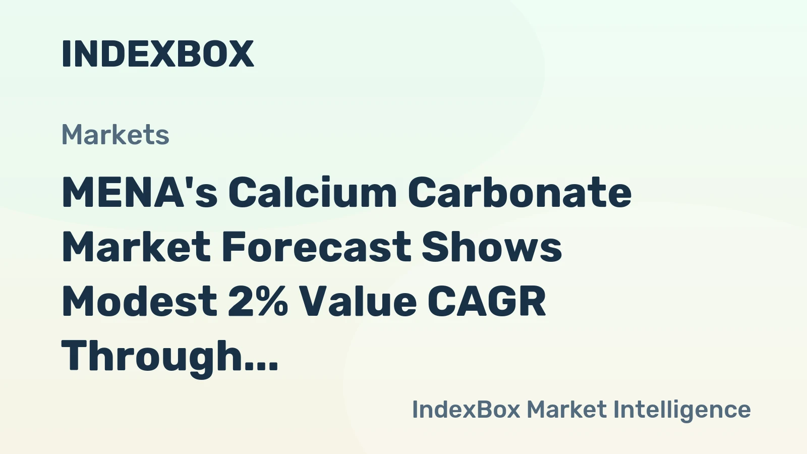 MENA's Calcium Carbonate Market Forecast Shows Modest 2% Value CAGR Through 2035