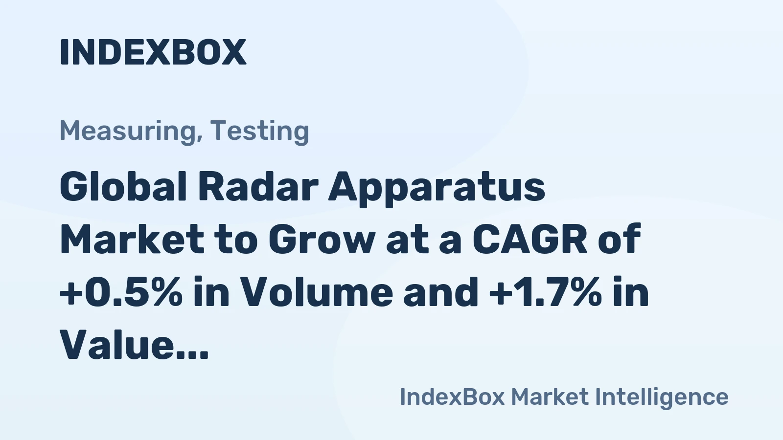 Global Radar Apparatus Market to Grow at a CAGR of +0.5% in Volume and +1.7% in Value from 2024 to 2035