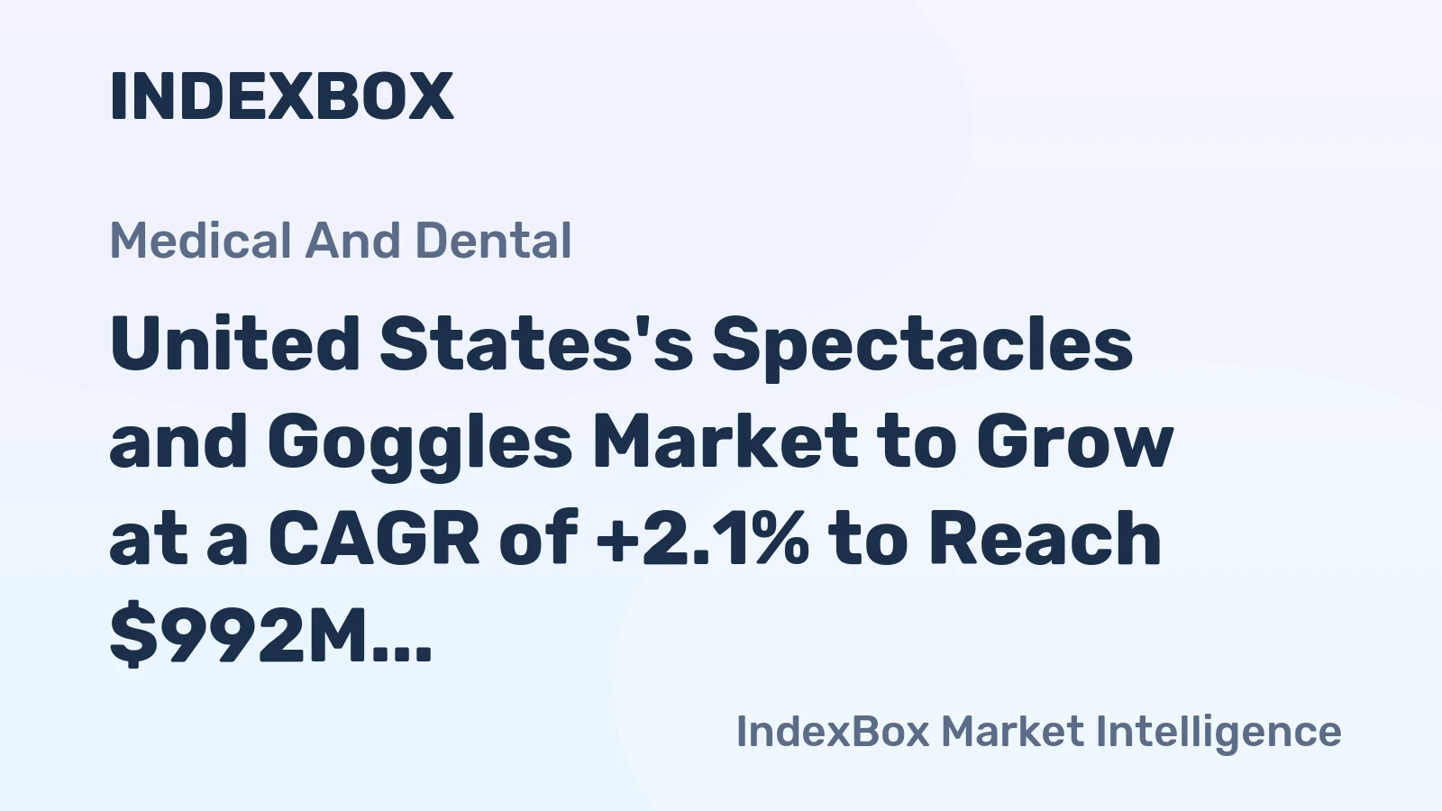 United States's Spectacles and Goggles Market to Grow at a CAGR of +2.1% to Reach $992M by 2035