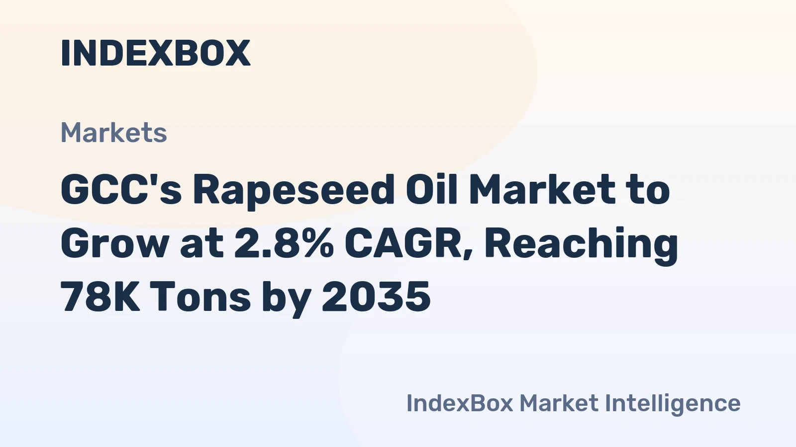 GCC's Rapeseed Oil Market to Grow at 2.8% CAGR, Reaching 78K Tons by 2035