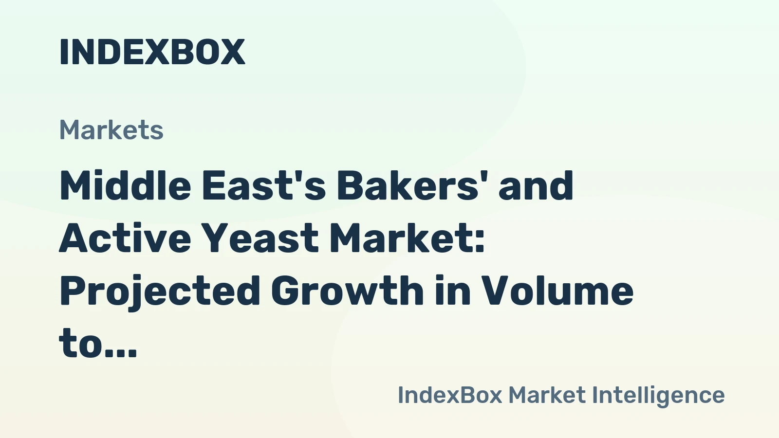Middle East's Bakers' and Active Yeast Market: Projected Growth in Volume to 524K tons and Value to $1.1B by 2035