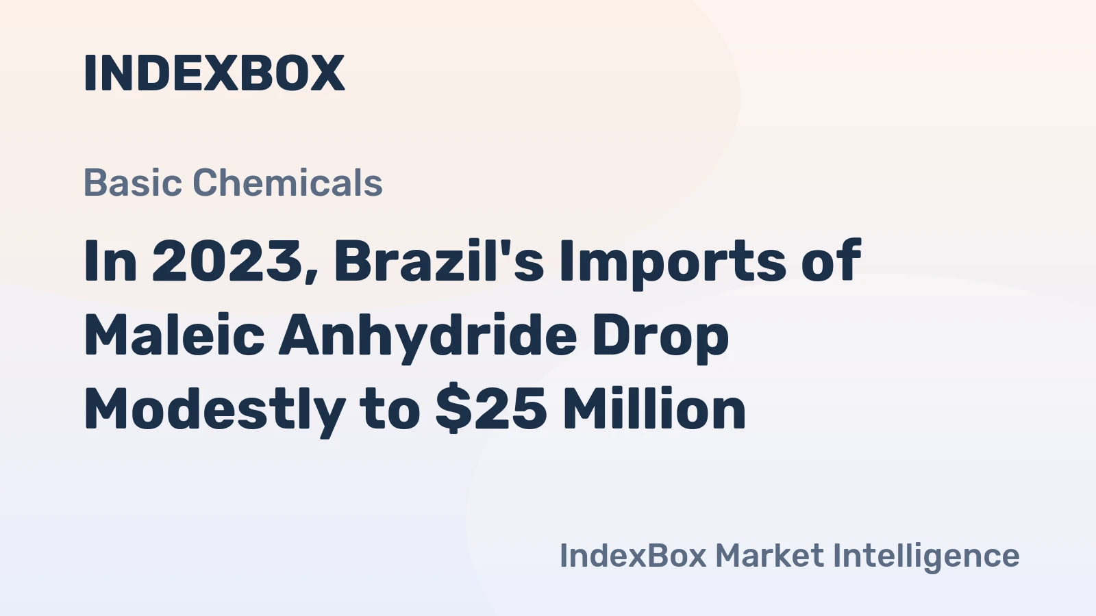 In 2023, Brazil's Imports of Maleic Anhydride Drop Modestly to $25 Million