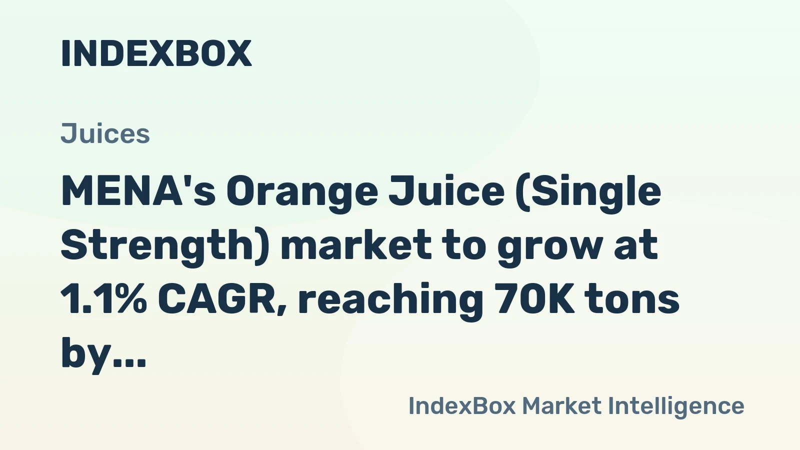 MENA's Orange Juice (Single Strength) market to grow at 1.1% CAGR, reaching 70K tons by 2035, driven by rising demand.