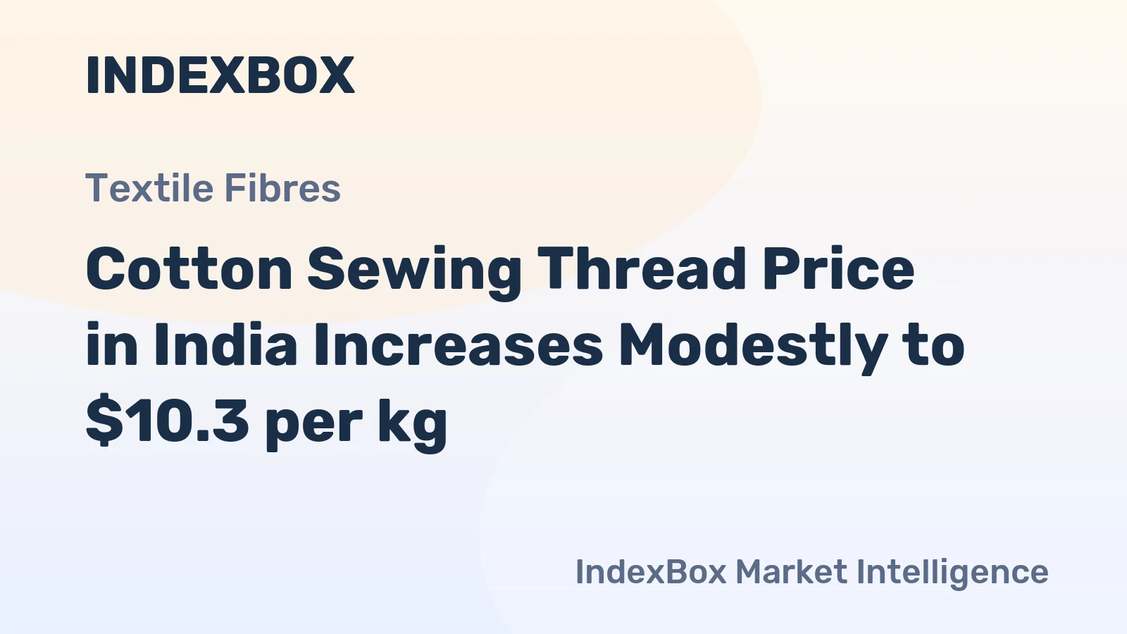 Cotton Sewing Thread Price in India Increases Modestly to $10.3 per kg