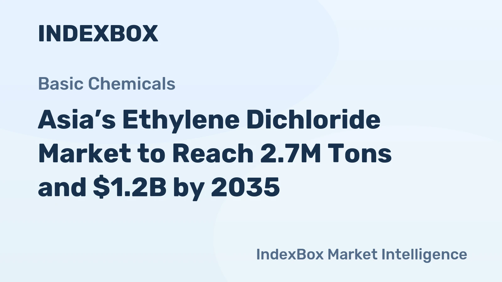 Asia’s Ethylene Dichloride Market to Reach 2.7M Tons and $1.2B by 2035
