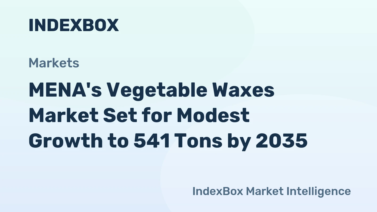 MENA's Vegetable Waxes Market Set for Modest Growth to 541 Tons by 2035