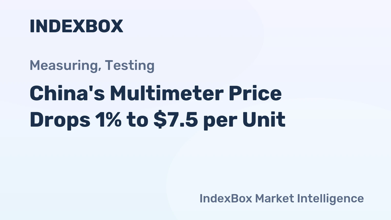 China's Multimeter Price Drops 1% to $7.5 per Unit