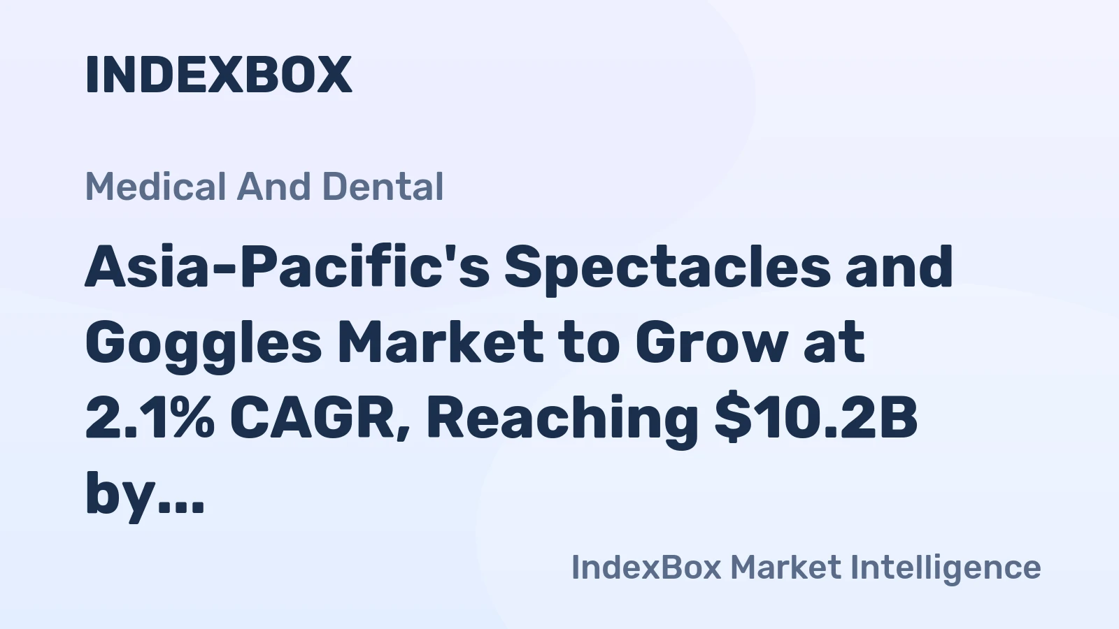 Asia-Pacific's Spectacles and Goggles Market to Grow at 2.1% CAGR, Reaching $10.2B by 2035