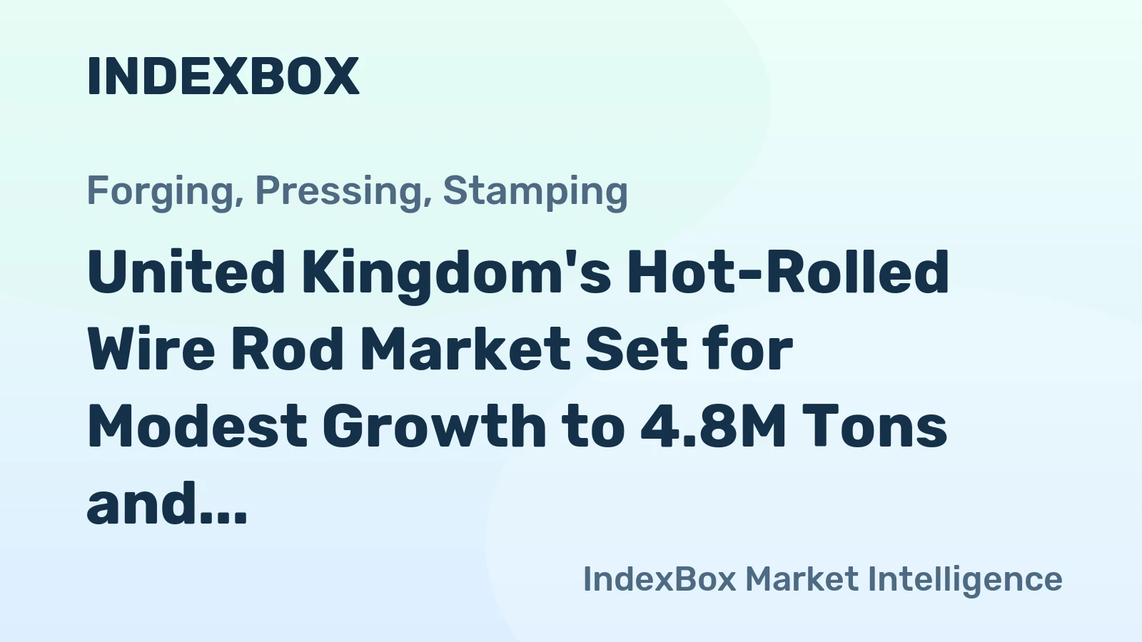United Kingdom's Hot-Rolled Wire Rod Market Set for Modest Growth to 4.8M Tons and $5.1B