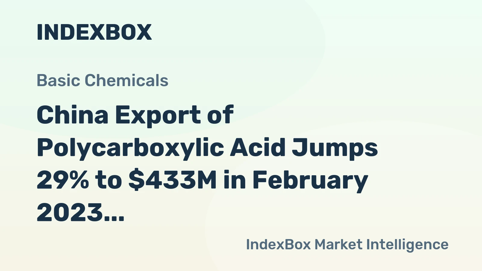China Export of Polycarboxylic Acid Jumps 29% to $433M in February 2023