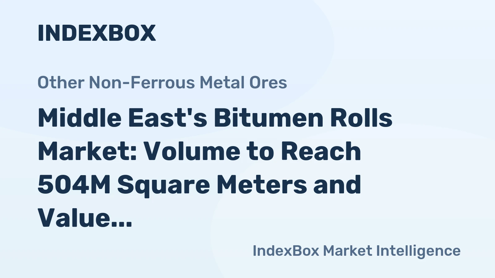 Middle East's Bitumen Rolls Market: Volume to Reach 504M Square Meters and Value $1.3B by 2035