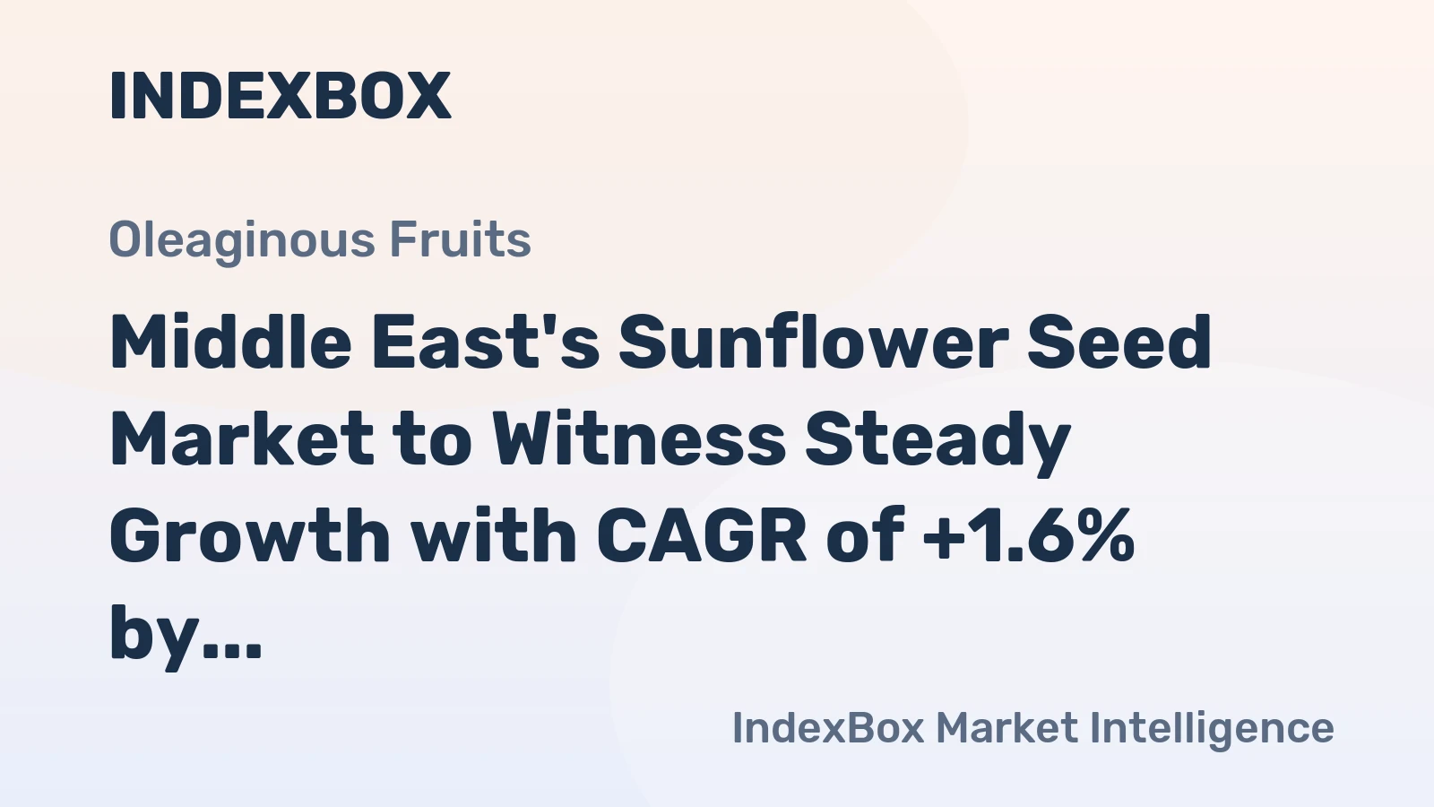 Middle East's Sunflower Seed Market to Witness Steady Growth with CAGR of +1.6% by 2035