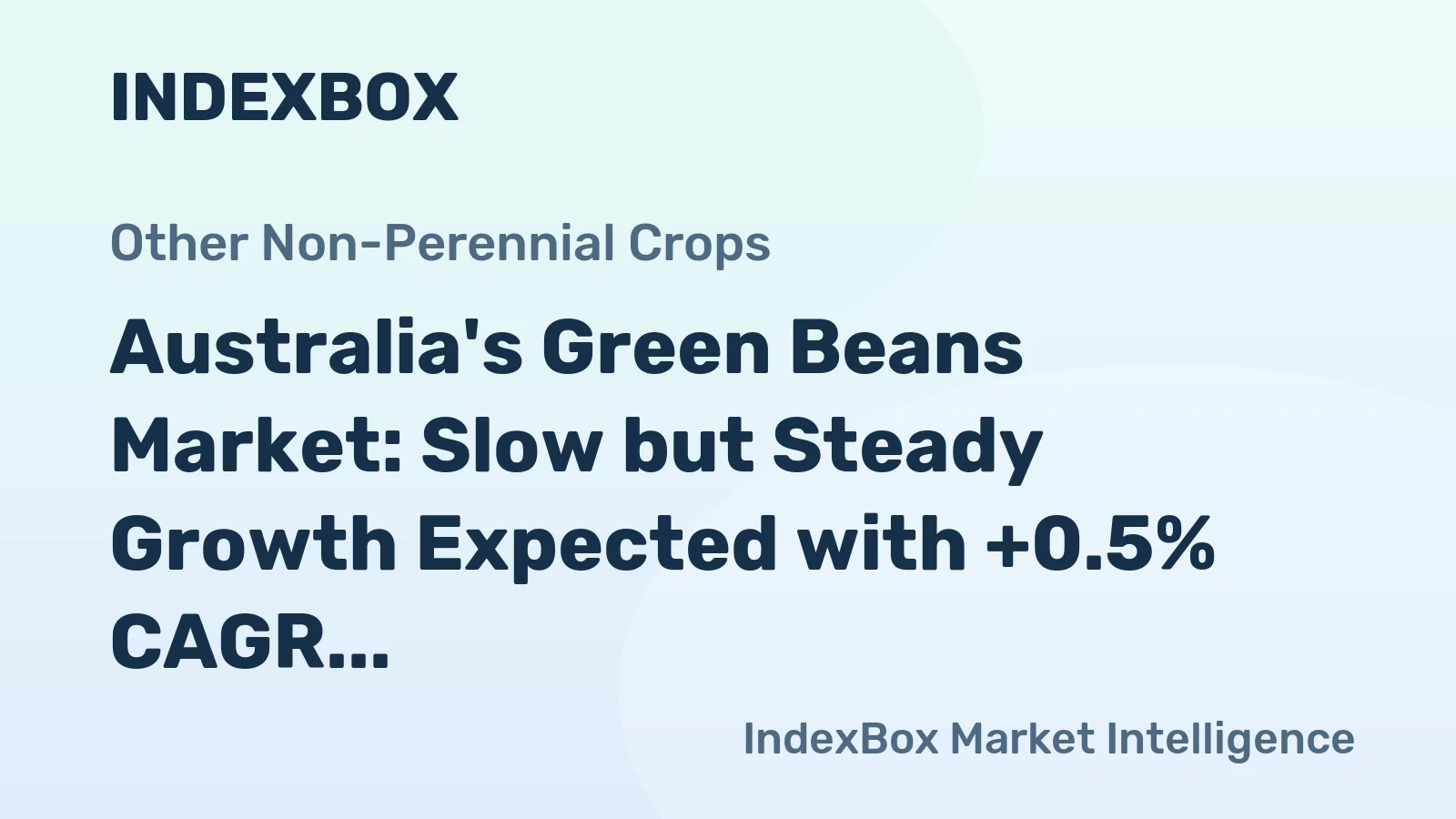 Australia's Green Beans Market: Slow but Steady Growth Expected with +0.5% CAGR