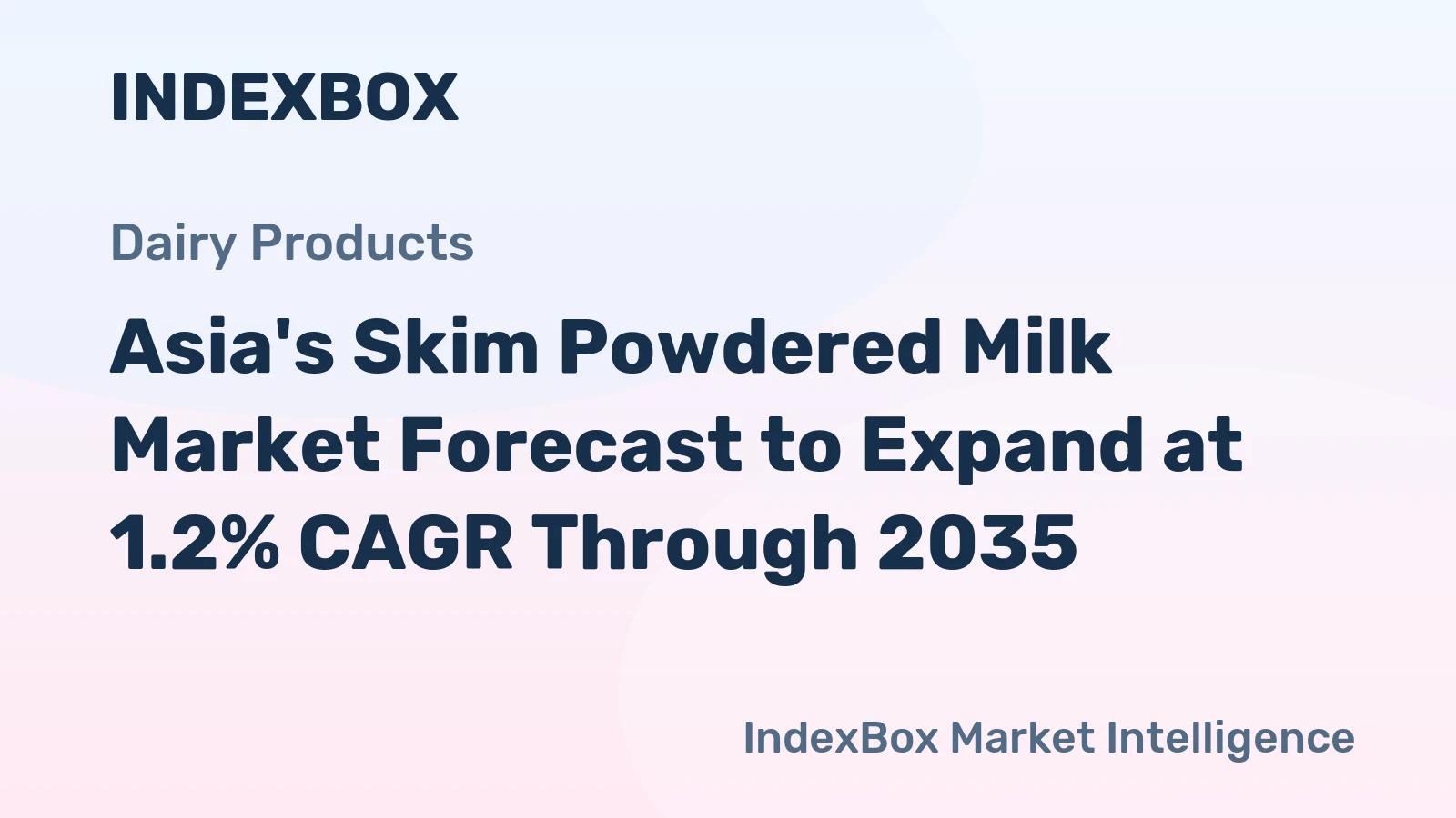Asia's Skim Powdered Milk Market Forecast to Expand at 1.2% CAGR Through 2035