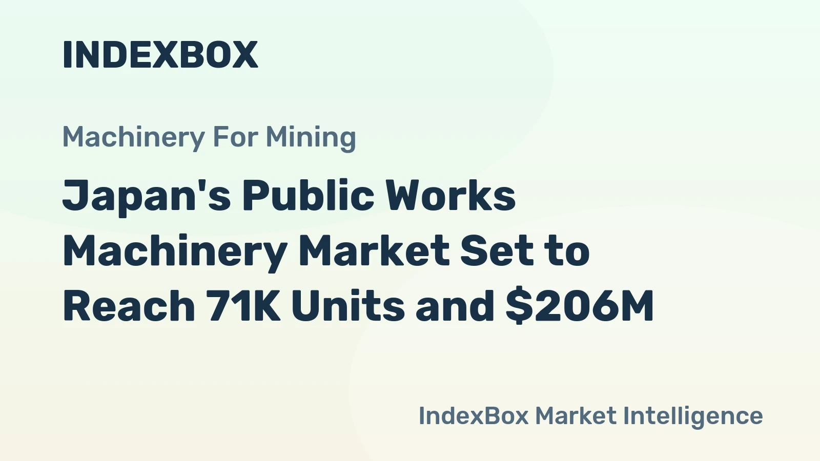 Japan's Public Works Machinery Market Set to Reach 71K Units and $206M