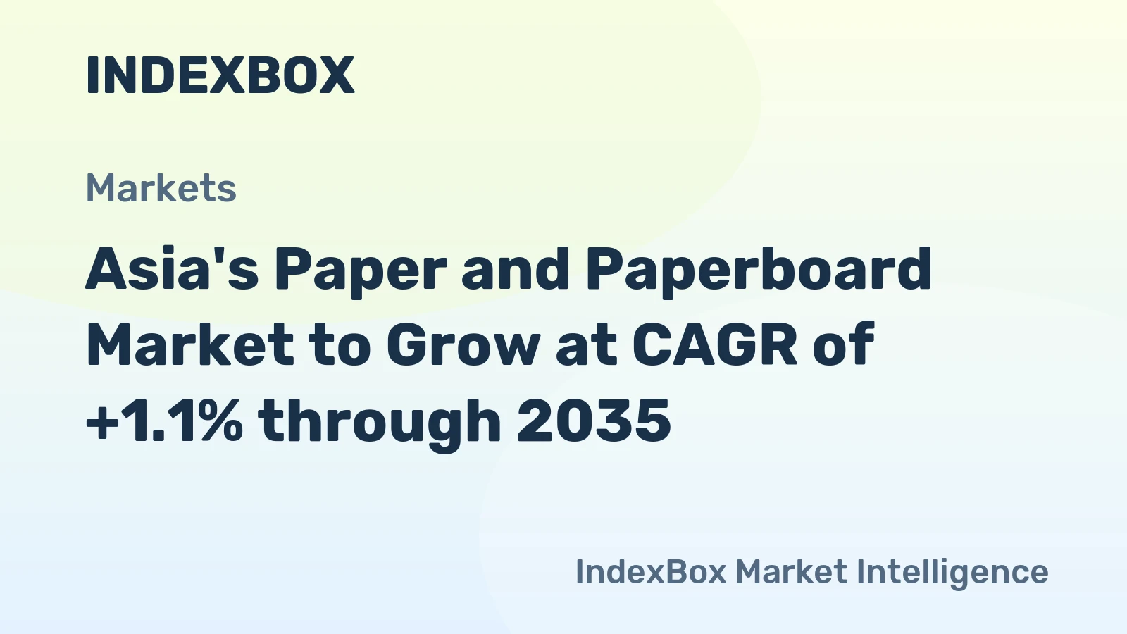 Asia's Paper and Paperboard Market to Grow at CAGR of +1.1% through 2035