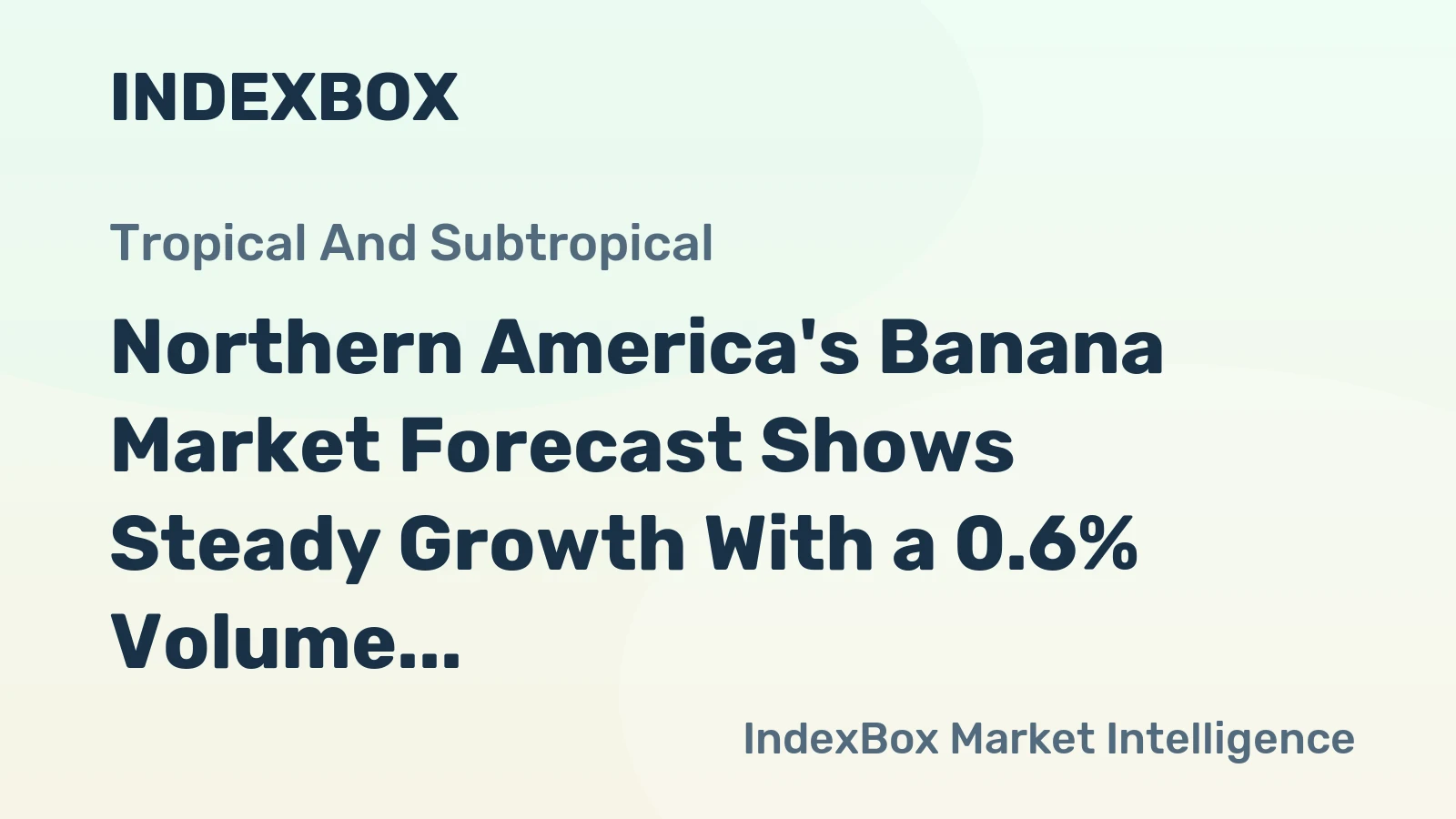 Northern America's Banana Market Forecast Shows Steady Growth With a 0.6% Volume CAGR