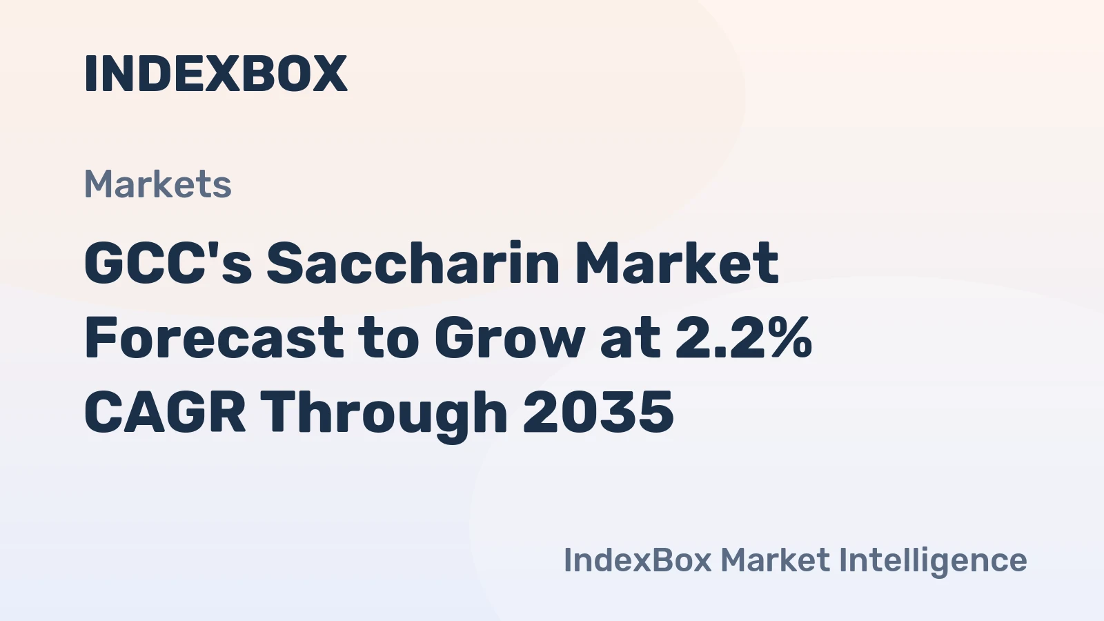 GCC's Saccharin Market Forecast to Grow at 2.2% CAGR Through 2035