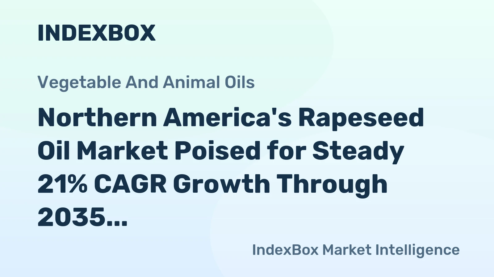 Northern America's Rapeseed Oil Market Poised for Steady 21% CAGR Growth Through 2035