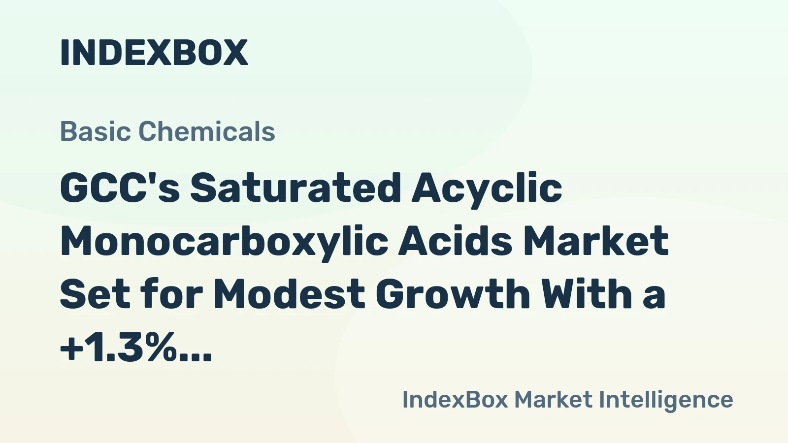 GCC's Saturated Acyclic Monocarboxylic Acids Market Set for Modest Growth With a +1.3% CAGR in Value