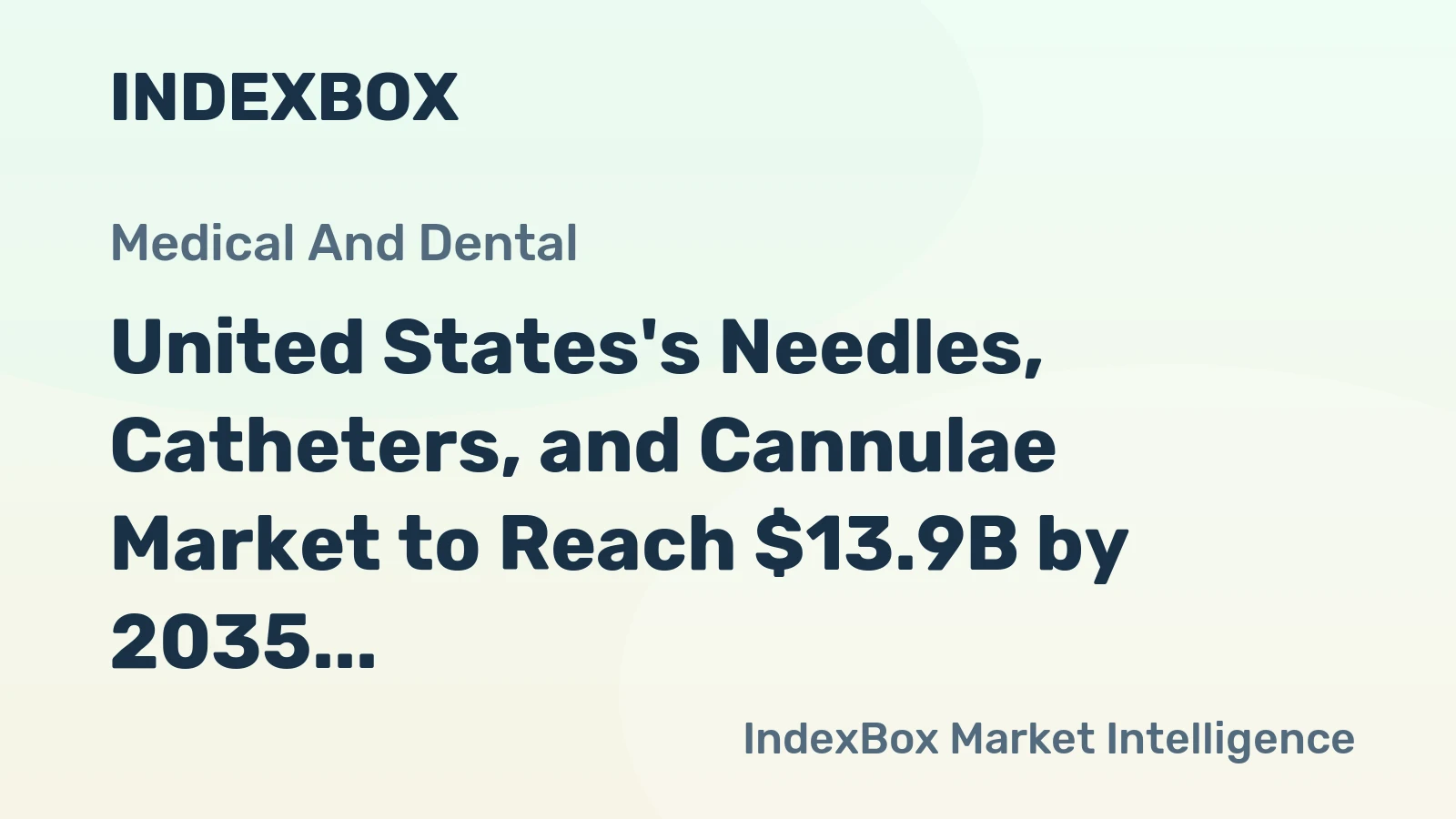 United States's Needles, Catheters, and Cannulae Market to Reach $13.9B by 2035