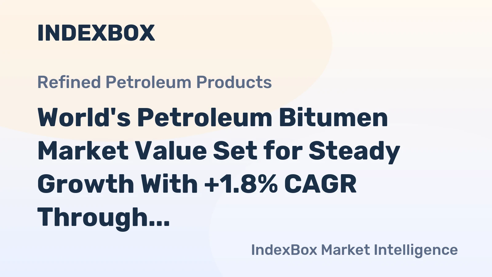 World's Petroleum Bitumen Market Value Set for Steady Growth With +1.8% CAGR Through 2035