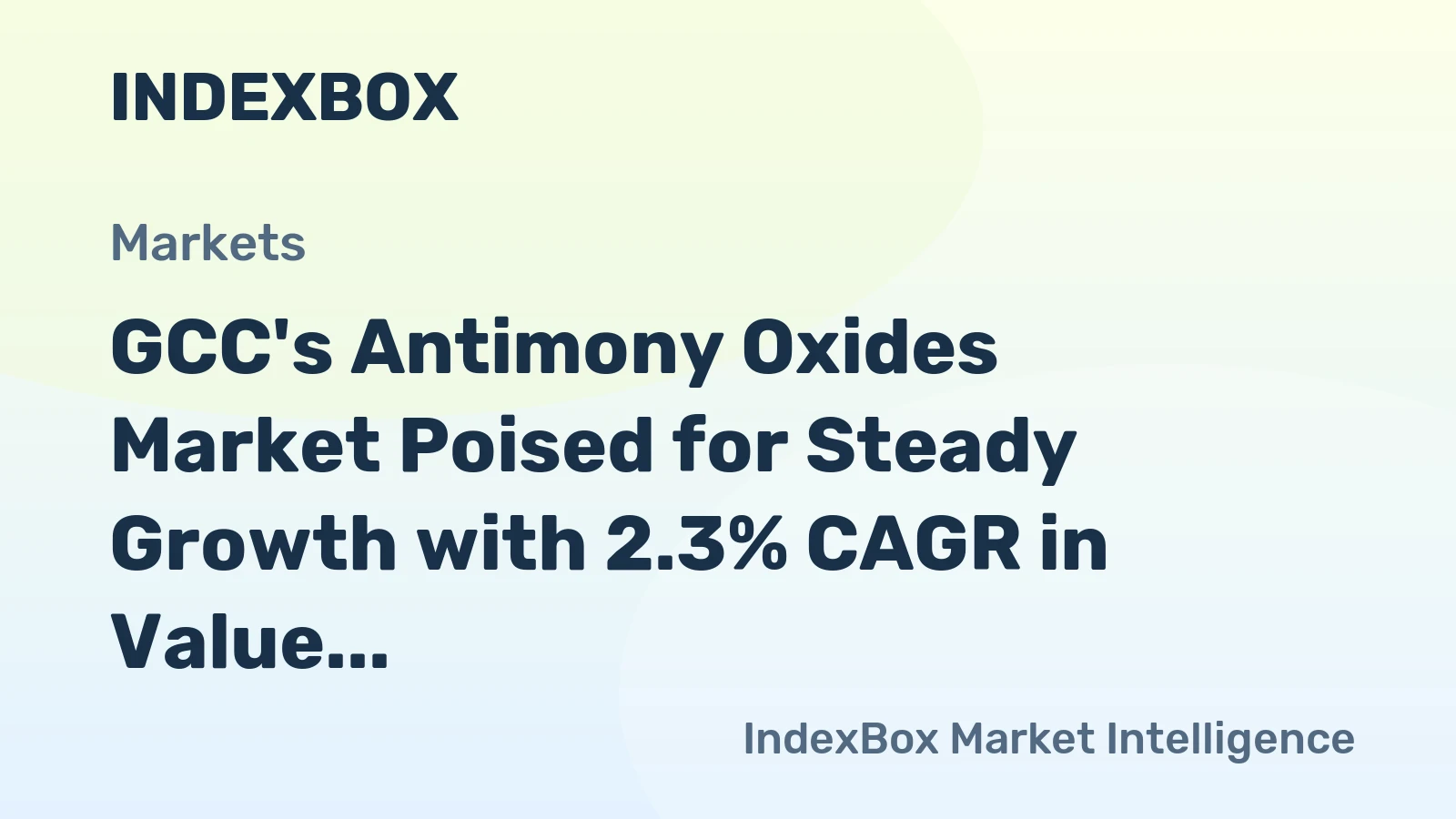 GCC's Antimony Oxides Market Poised for Steady Growth with 2.3% CAGR in Value Through 2035