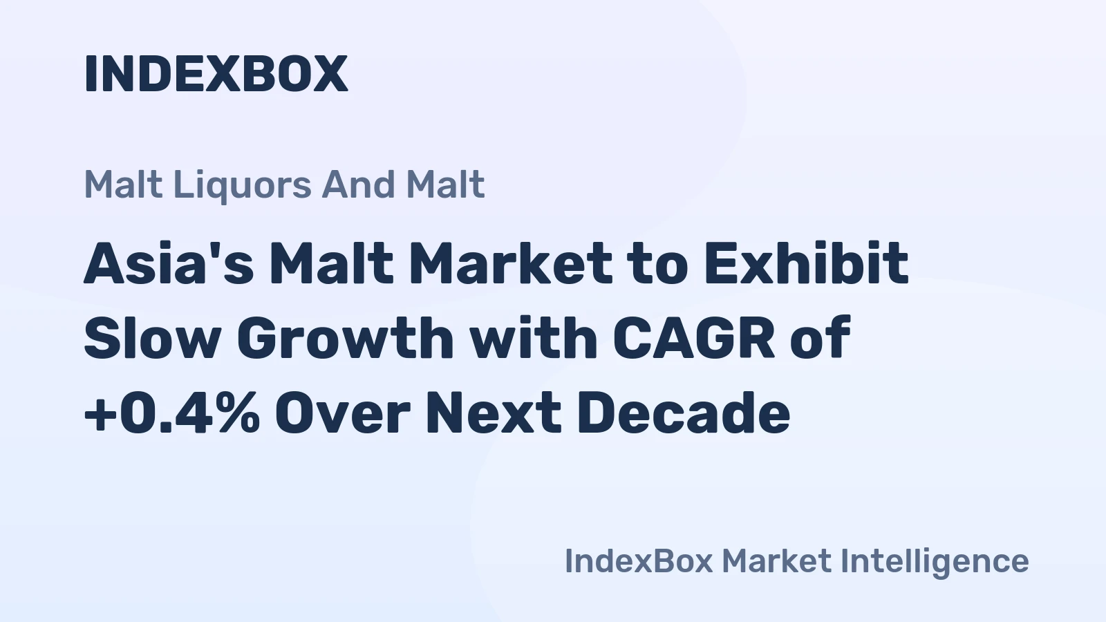 Asia's Malt Market to Exhibit Slow Growth with CAGR of +0.4% Over Next Decade