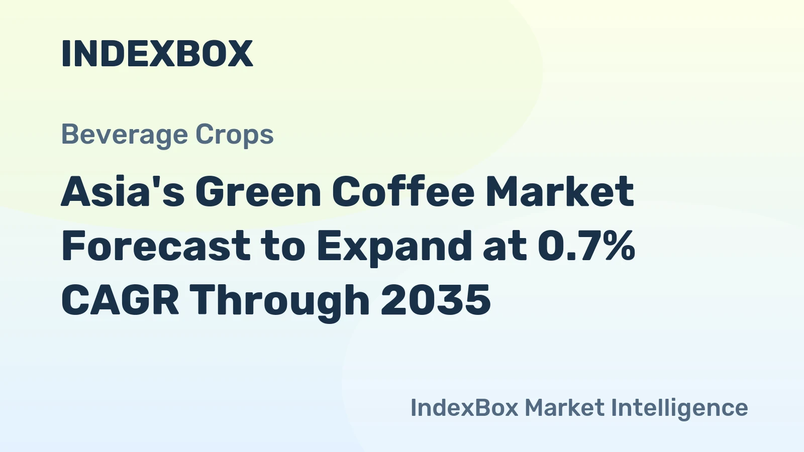 Asia's Green Coffee Market Forecast to Expand at 0.7% CAGR Through 2035