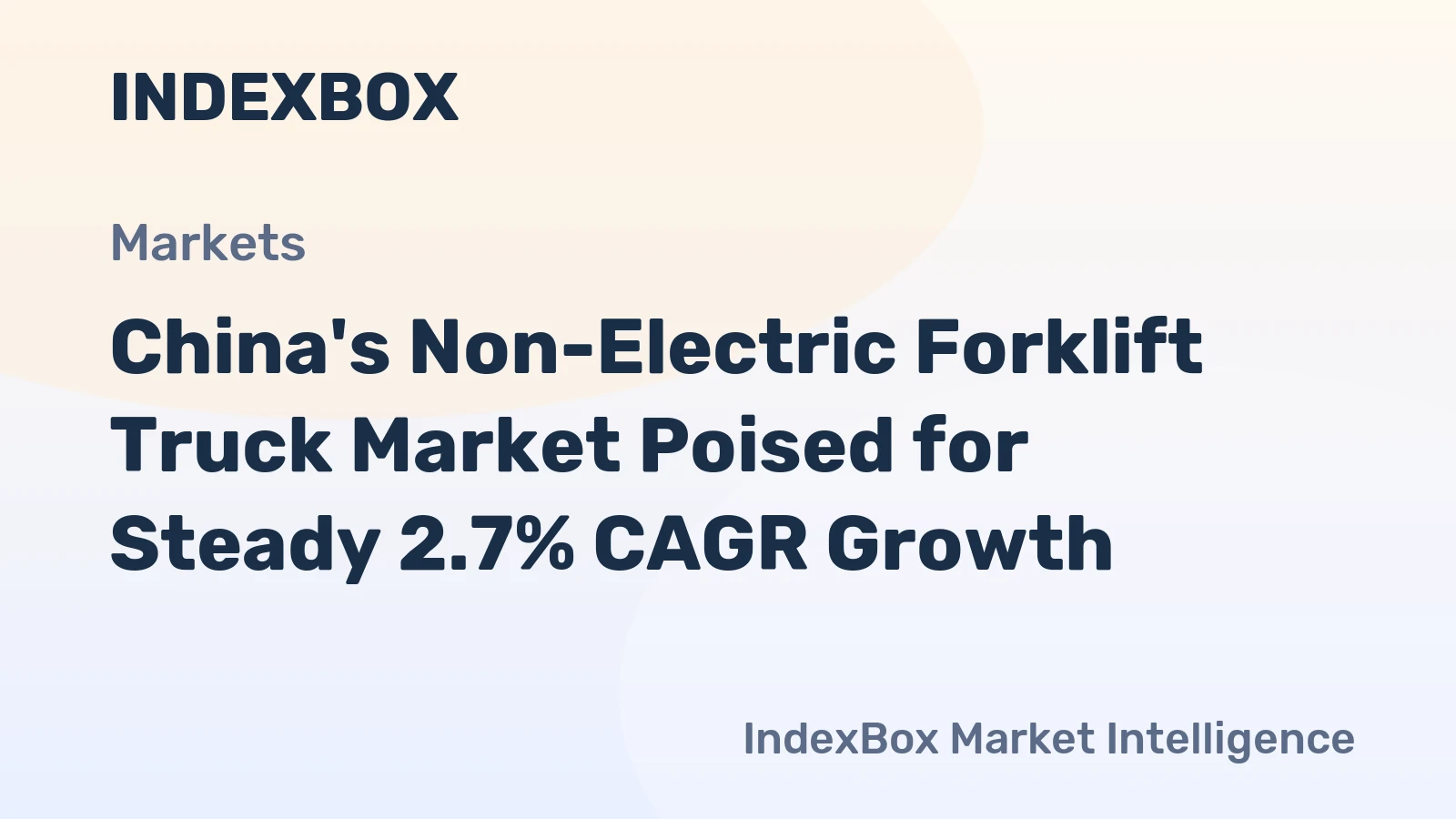 China's Non-Electric Forklift Truck Market Poised for Steady 2.7% CAGR Growth